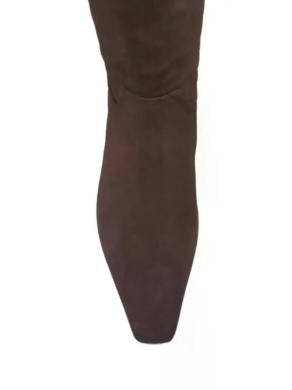 Paris Texas Bettina Pointed-toe Suede Boots - Neutrals