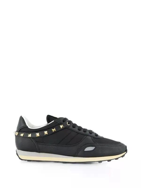 Valentino Garavani Studded Leather And Nylon Sneakers - Black