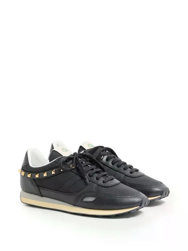 Valentino Garavani Studded Leather & Nylon Sneakers - Black