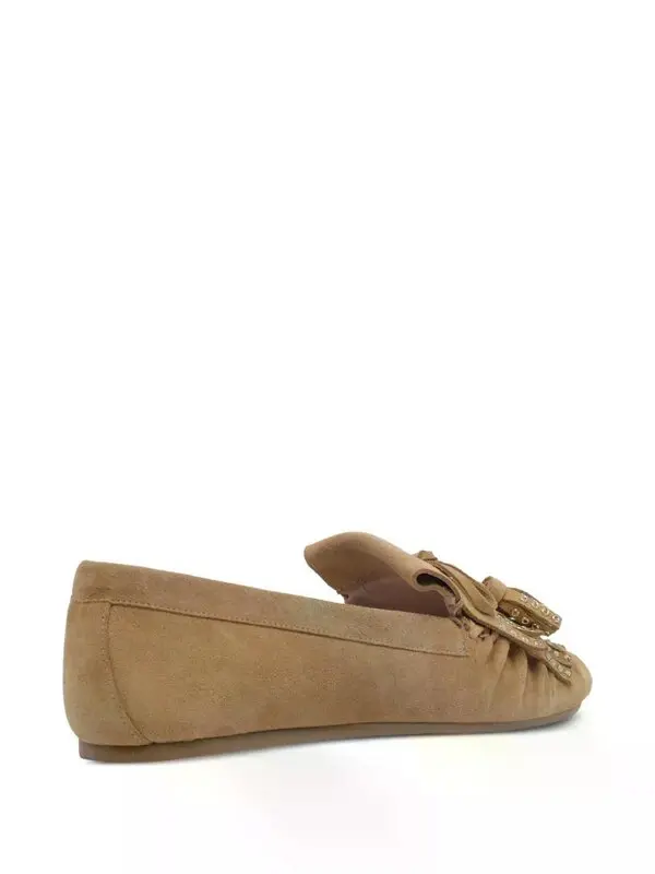 STUART WEITZMAN Barry Stud-embellished Fringe Loafers