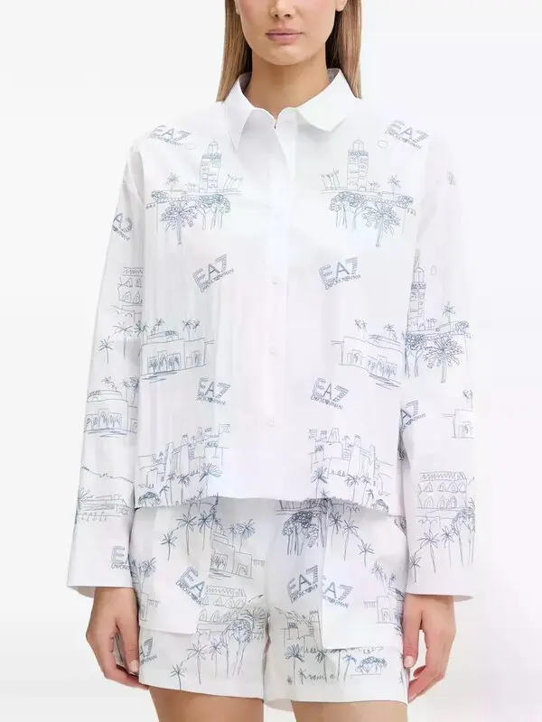 EA7 Graphic Print Long Sleeve Shirt