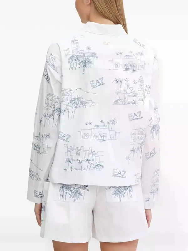 EA7 Graphic Print Long Sleeve Shirt