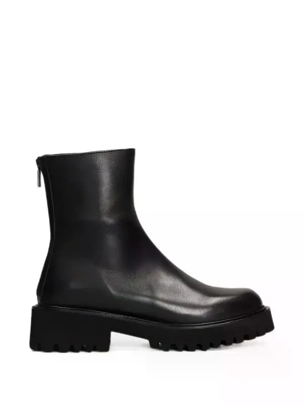 FABIO RUSCONI Rear-zip Chunky Ankle Boots - Black