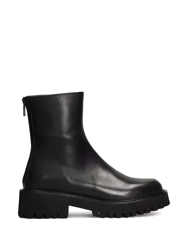 FABIO RUSCONI Leather Rear-zip Chunky Ankle Boots