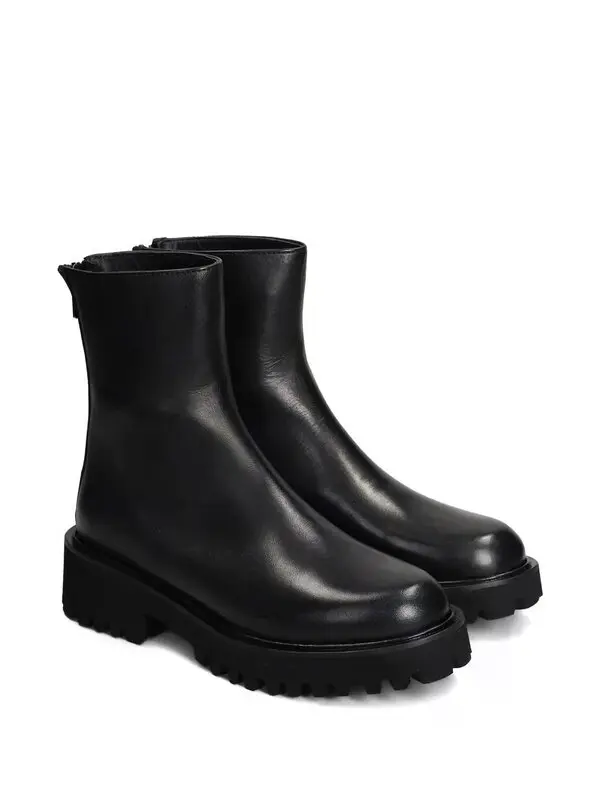 FABIO RUSCONI Leather Rear-zip Chunky Ankle Boots