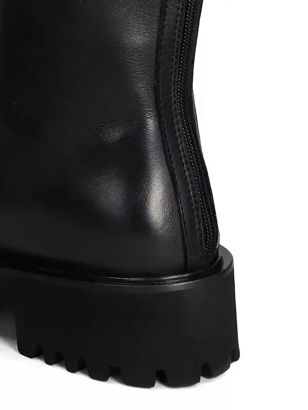 FABIO RUSCONI Leather Rear-zip Chunky Ankle Boots