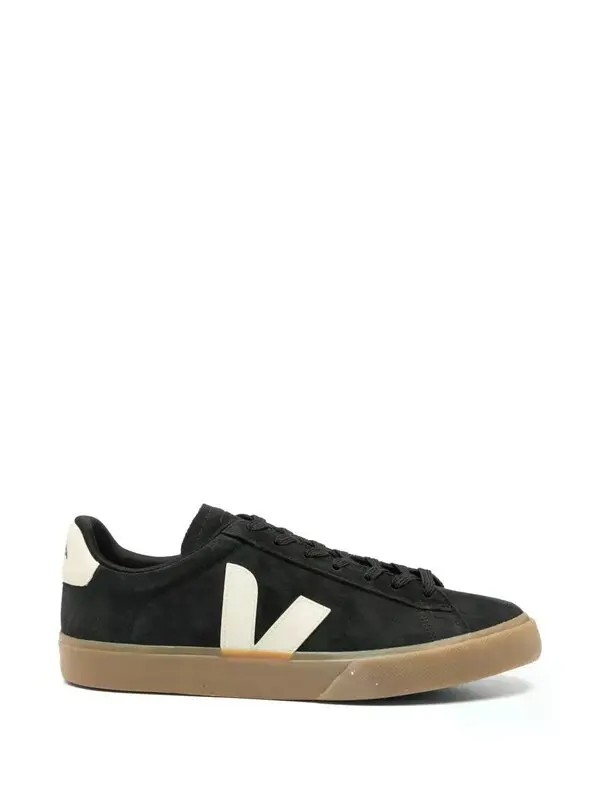 VEJA Logo-patch Suede Sneakers - Black