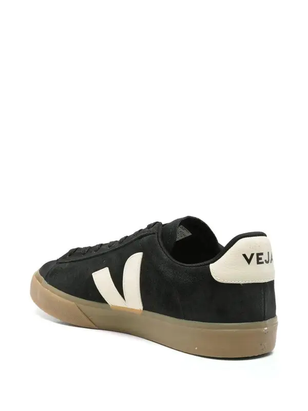 VEJA Logo-patch Suede Sneakers - Black