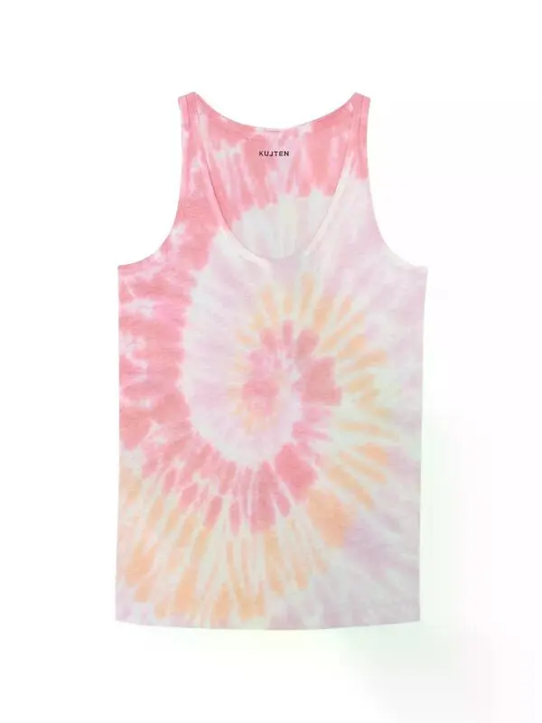 KUJTEN Soft Sunny Tie-dye Scoop-neck Tank Top