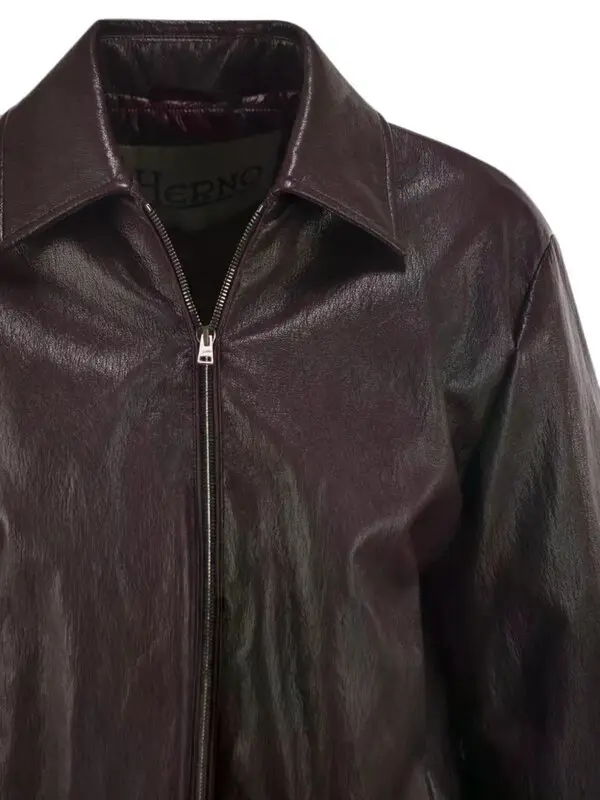 Herno Faux-leather Bomber Jacket