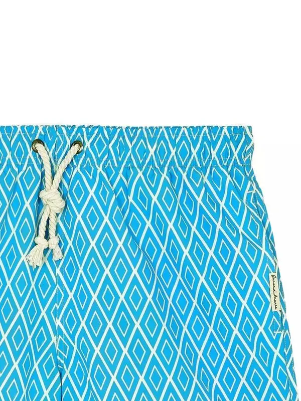 GASSA D AMANTE Geometric Print Swim Shorts - Blue