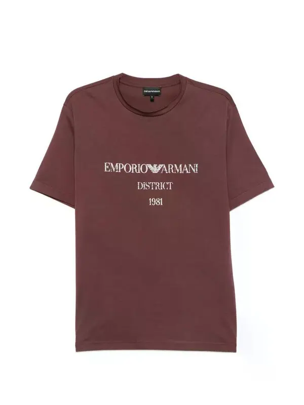 Emporio Armani Logo-print Short-sleeve T-shirt - Red