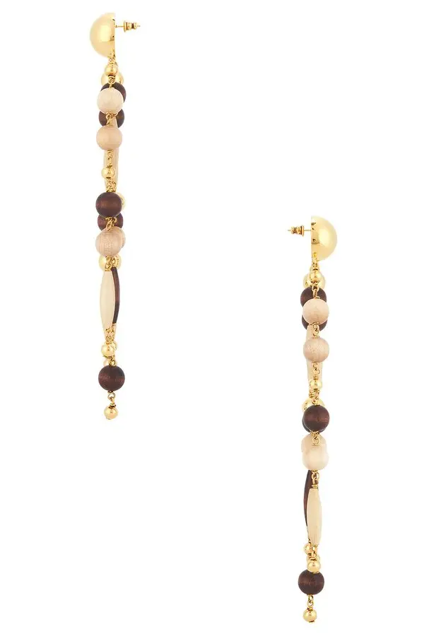Rabanne Wood Dangle Earrings In Metallic