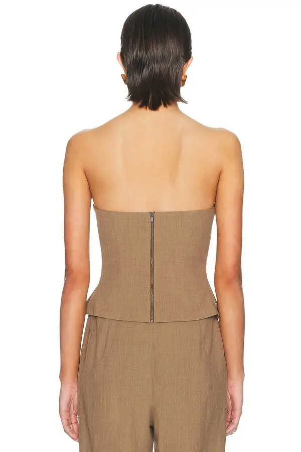 THE SEI Wrap Bustier Top In Brown