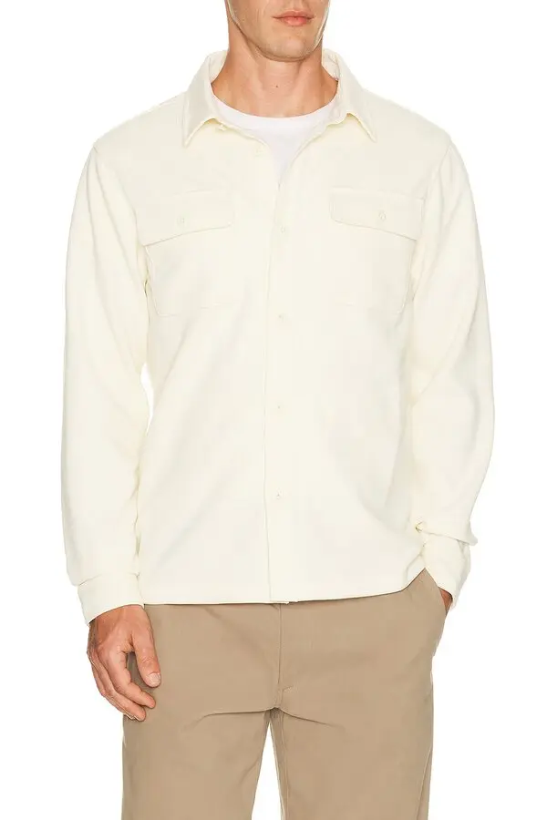 Vuori Waffle Shirt Jacket In Cream