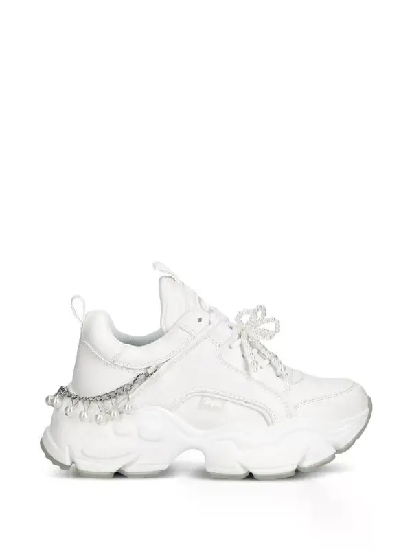 BUFFALO Binary Pearl-embellished Chunky-sole Sneakers