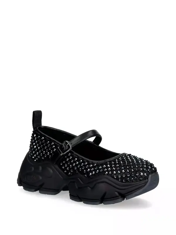 BUFFALO Binary Ballerina Glam Crystal-embellished Ballet Flats