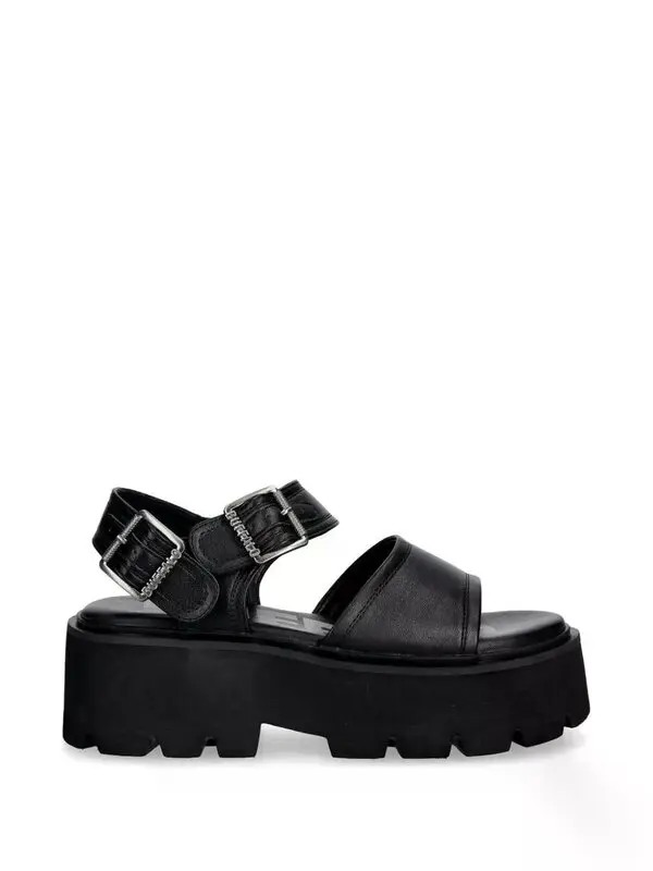 BUFFALO Brake Buckle-fastening Platform Sandals
