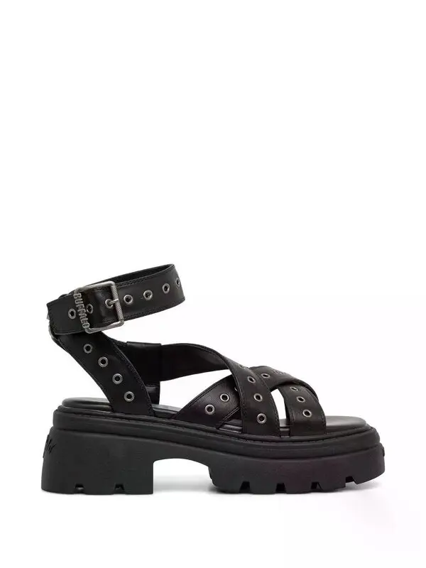 BUFFALO Vega Mss Riv Eyelet-embellished Platform Sandals
