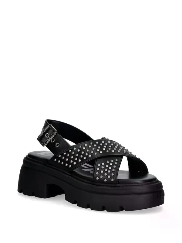 BUFFALO Vega Cross Studded Platform Sandals