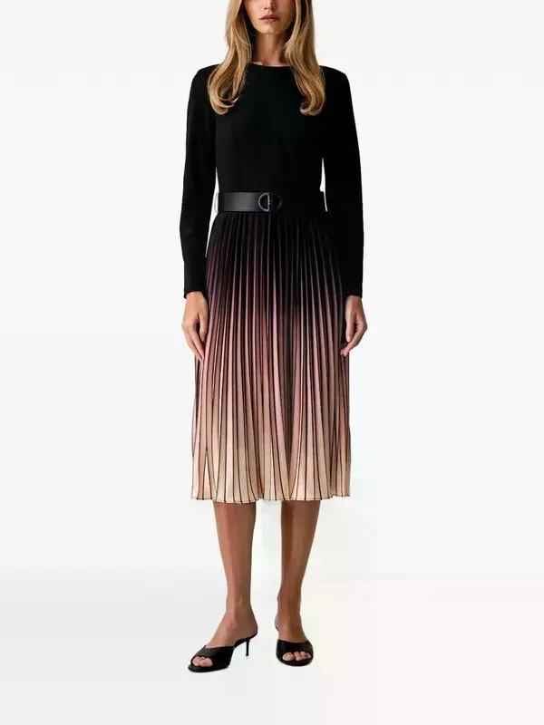 Dkny Belted Pleated Midi Dress