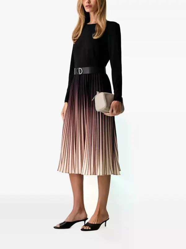 Dkny Belted Pleated Midi Dress
