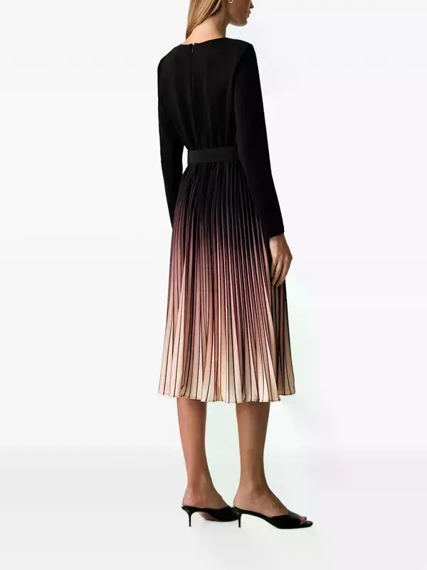Dkny Belted Pleated Midi Dress