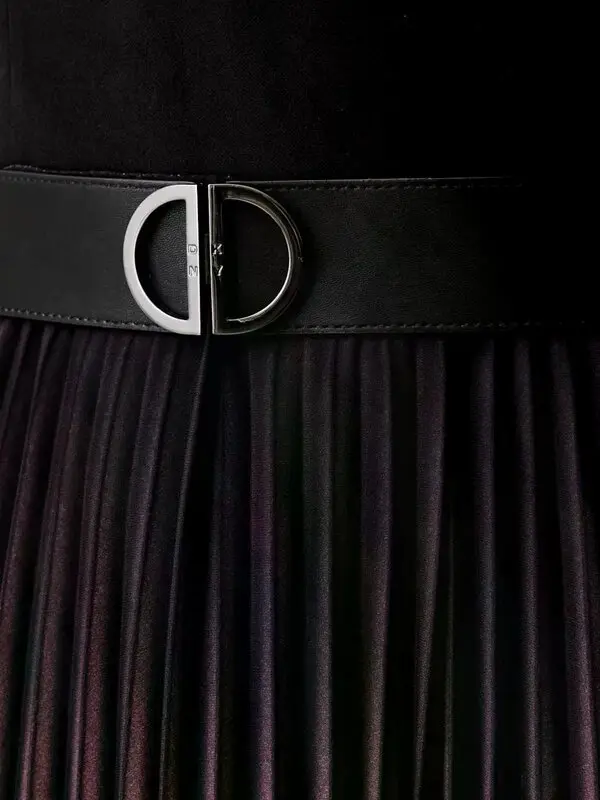 Dkny Belted Pleated Midi Dress