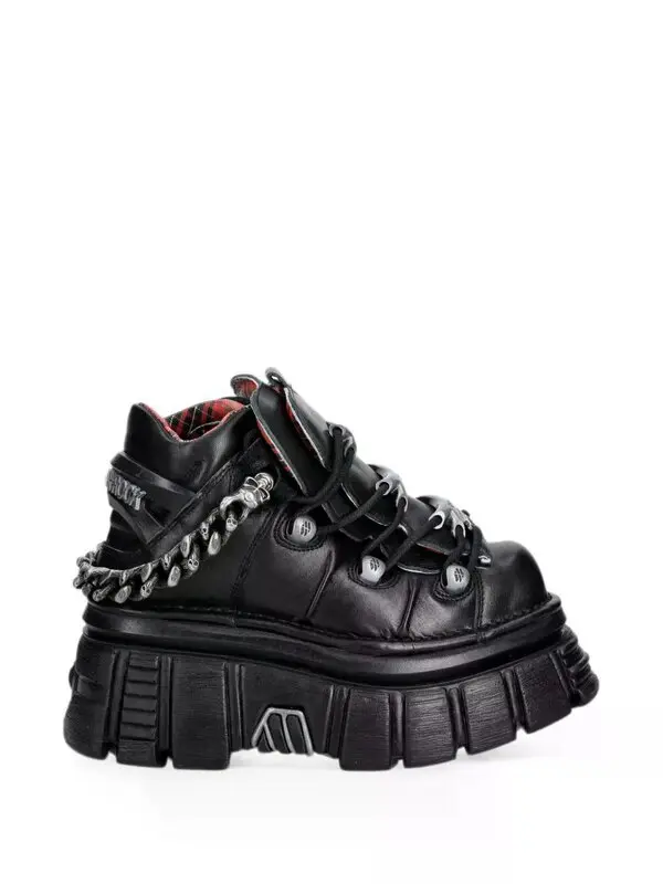 NEW ROCK Metallic Platform Chain-link Boots
