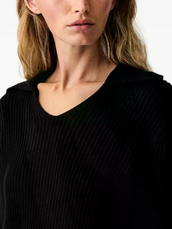 Armani Exchange Ribbed-knit Spread-collar Sweater
