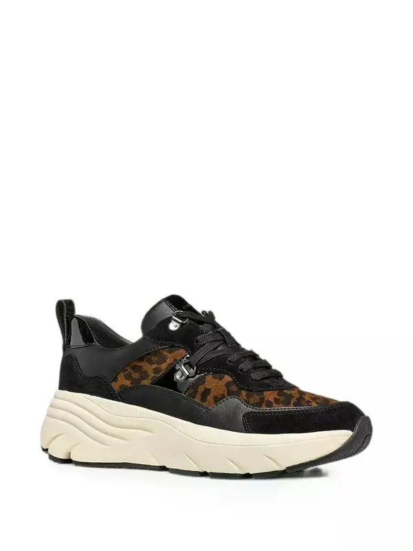 Geox Diamanta Leopard-print Panelled Sneakers