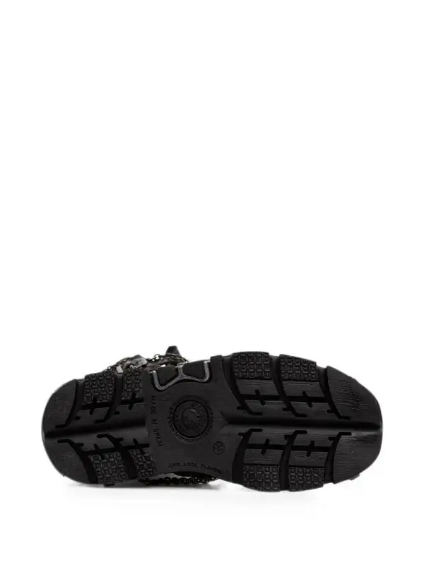 NEW ROCK Chain-embellished Buckle-fastening Boots