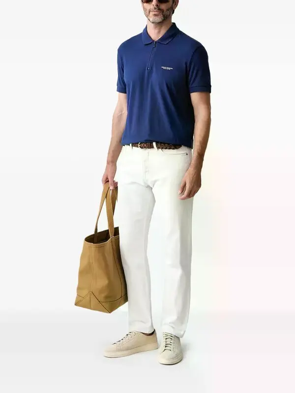 Armani Exchange Logo-print Zip-fastening Polo Shirt