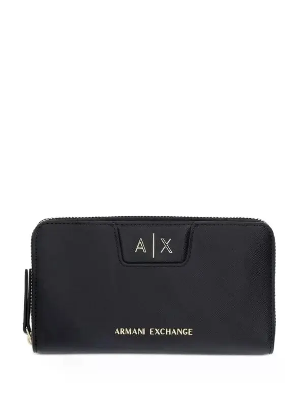 Armani Exchange Logo-plaque Zip-around Wallet - Black