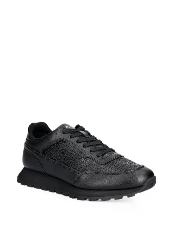 Armani Exchange Logo-embossed Pebbled-effect Sneakers