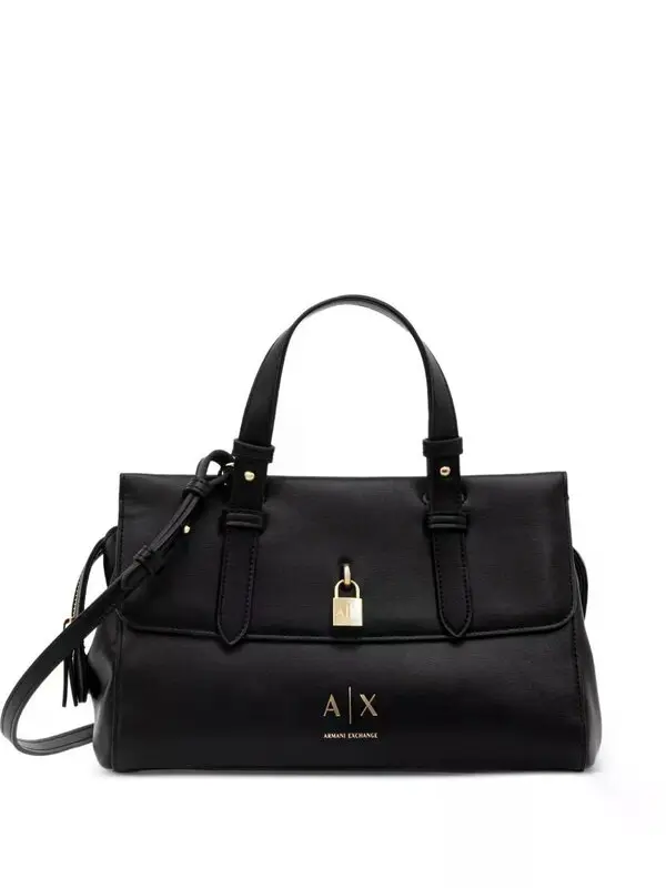 Armani Exchange Padlock-detail Logo-print Shoulder Bag