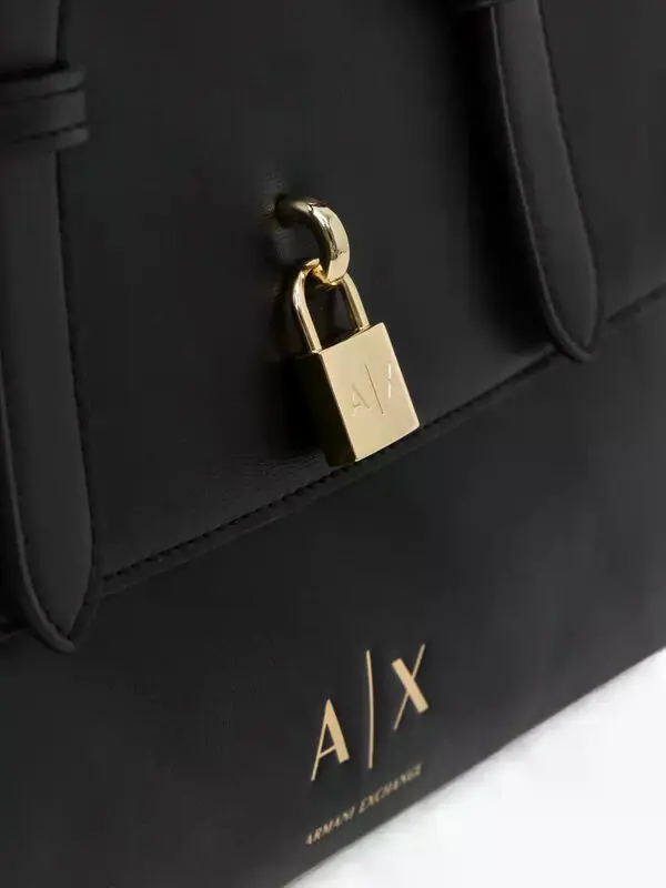 Armani Exchange Padlock-detail Logo-print Shoulder Bag