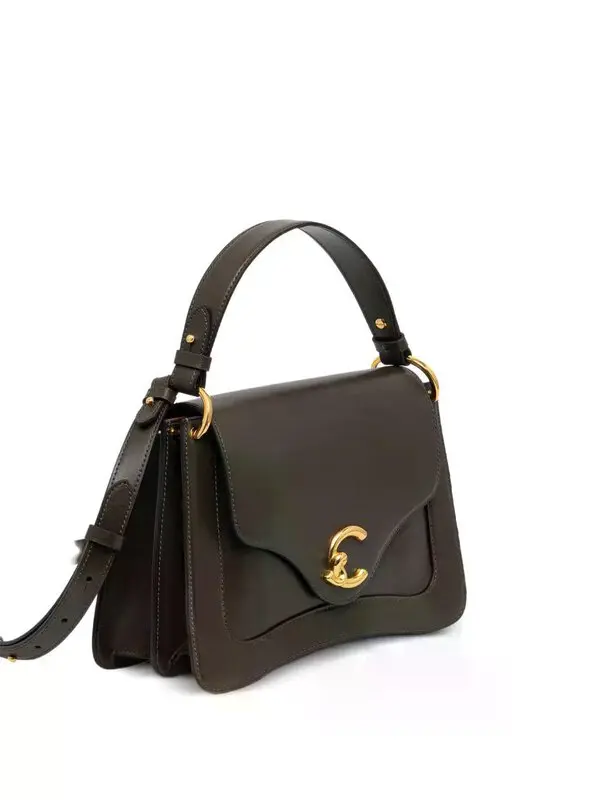 COCCINELLE Logo Plaque Leather Shoulder Bag - Brown