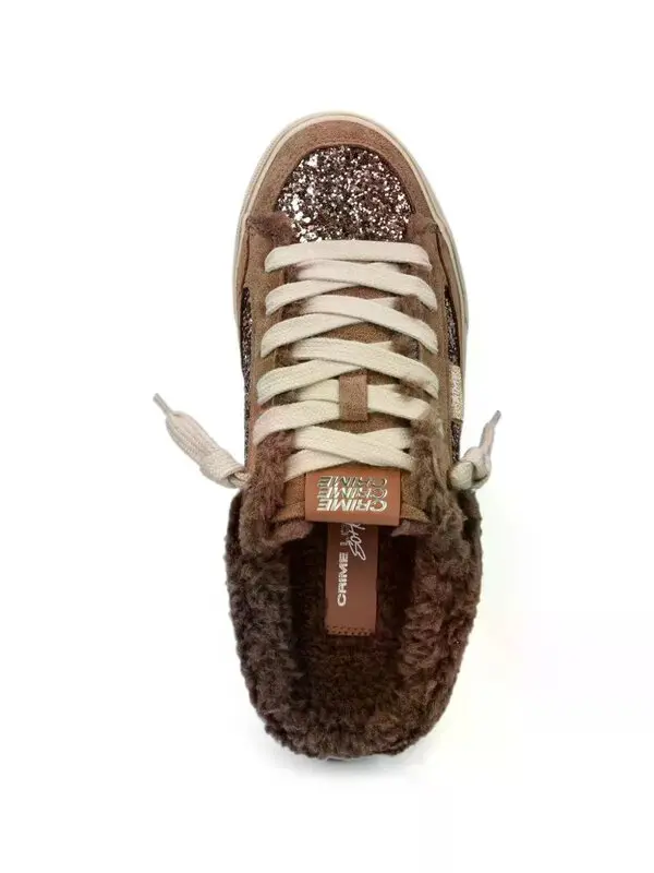 CRIME LONDON Soho Sabot Slip-on Platform Sneakers With Faux-fur Trim