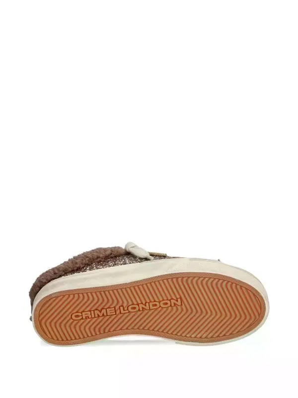 CRIME LONDON Soho Sabot Slip-on Platform Sneakers With Faux-fur Trim