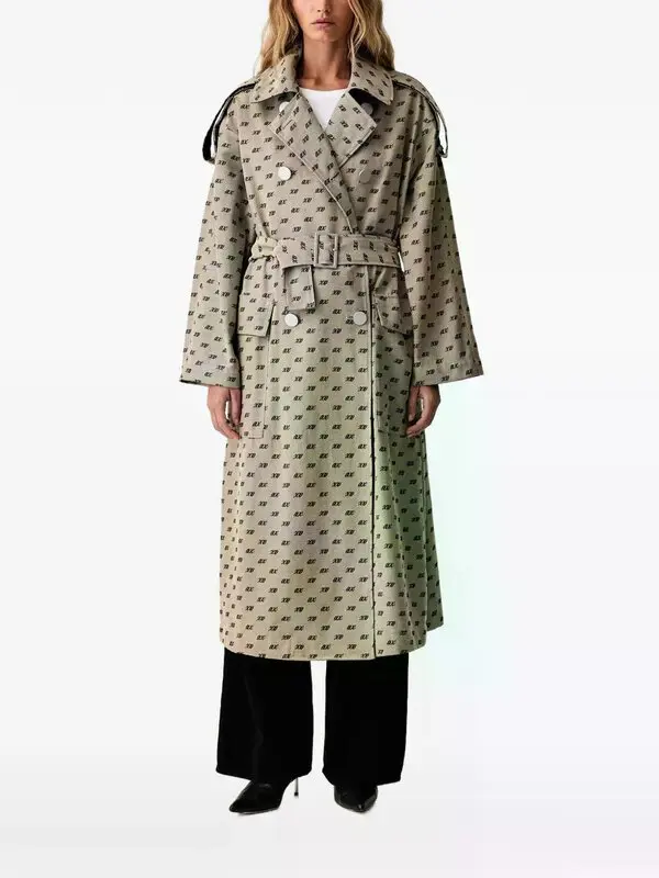 Armani Exchange Logo-print Double-breasted Trench Coat