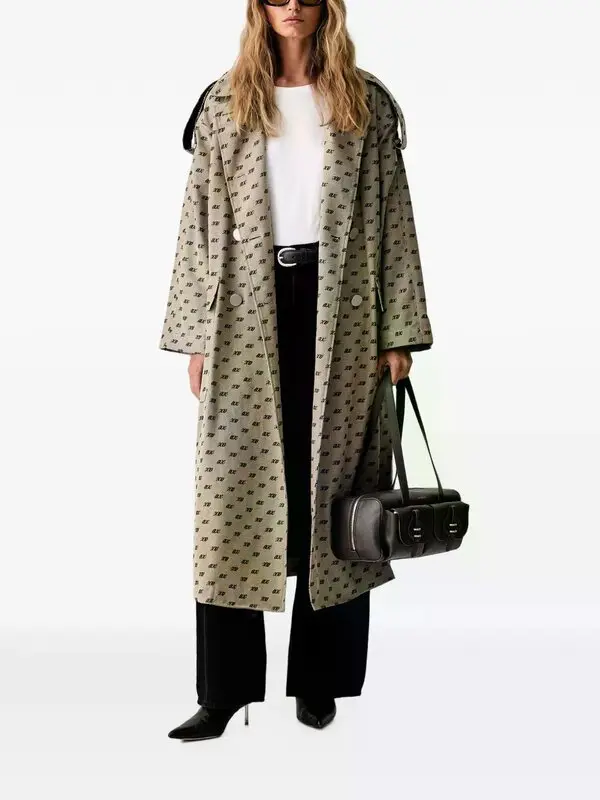 Armani Exchange Logo-print Double-breasted Trench Coat