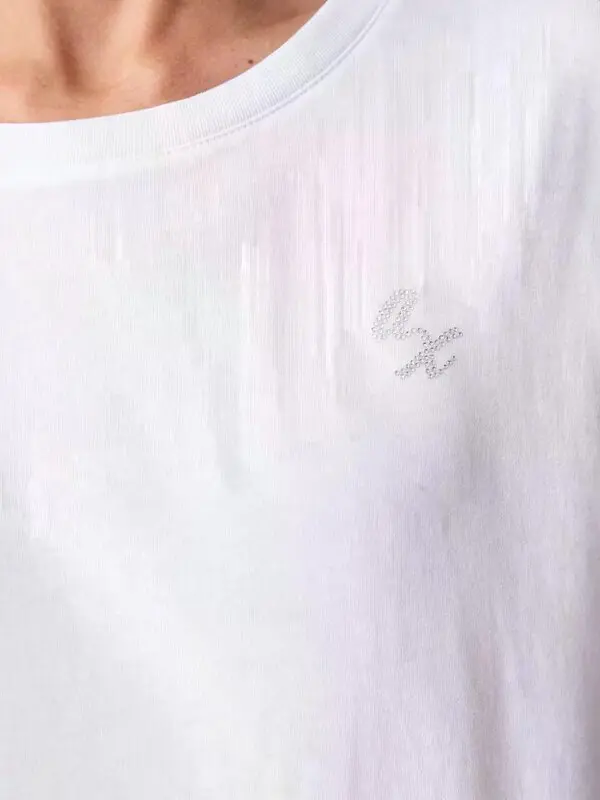 Armani Exchange Crystal Embellished Logo T-shirt