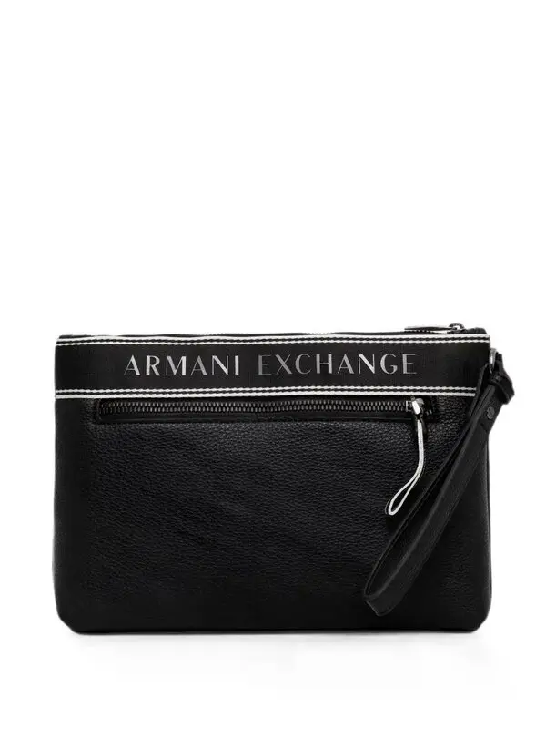 Armani Exchange Logo-print Pebbled-effect Clutch Bag