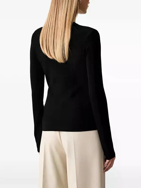Armani Exchange Logo-embroidered Fine-knit Sweater