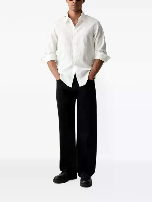 Armani Exchange Logo-jacquard Long-sleeved Shirt