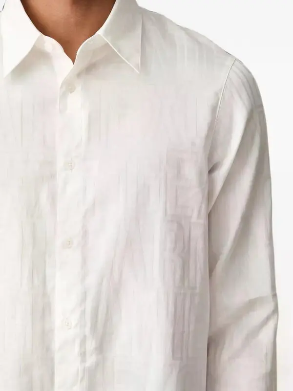 Armani Exchange Logo-jacquard Long-sleeved Shirt