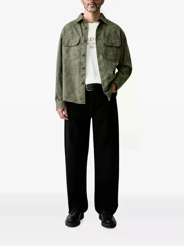 Armani Exchange Logo-print Garment-dyed Crew-neck T-shirt