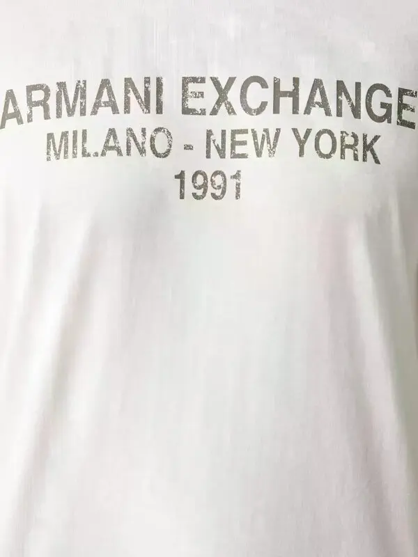 Armani Exchange Logo-print Garment-dyed Crew-neck T-shirt