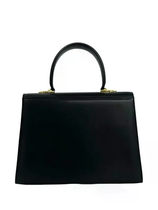 FERRAGAMO 2010-2026 Leather Gancini Iconic Top Handle Bag Satchel - Black